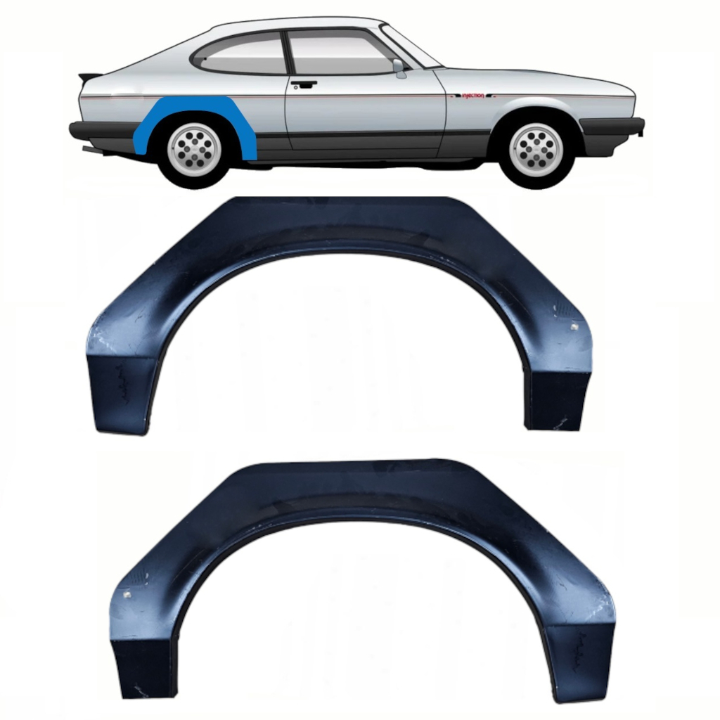 Reparaturblech Kotflügel hinten für Ford Capri 1974-1987 / Links+Rechts ...