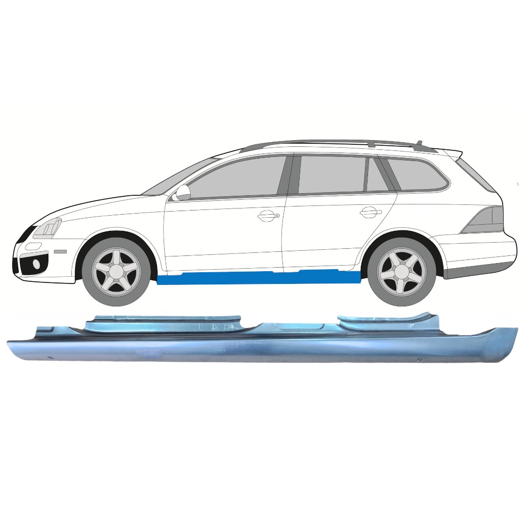 Voll schweller für Volkswagen Golf 5 Variant 2007-2010 / Links 7735