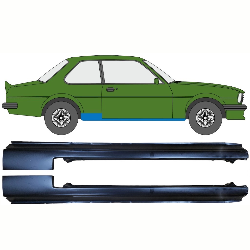 Voll schweller für Opel Ascona B 1975-1981 / Links+Rechts / Satz 11074
